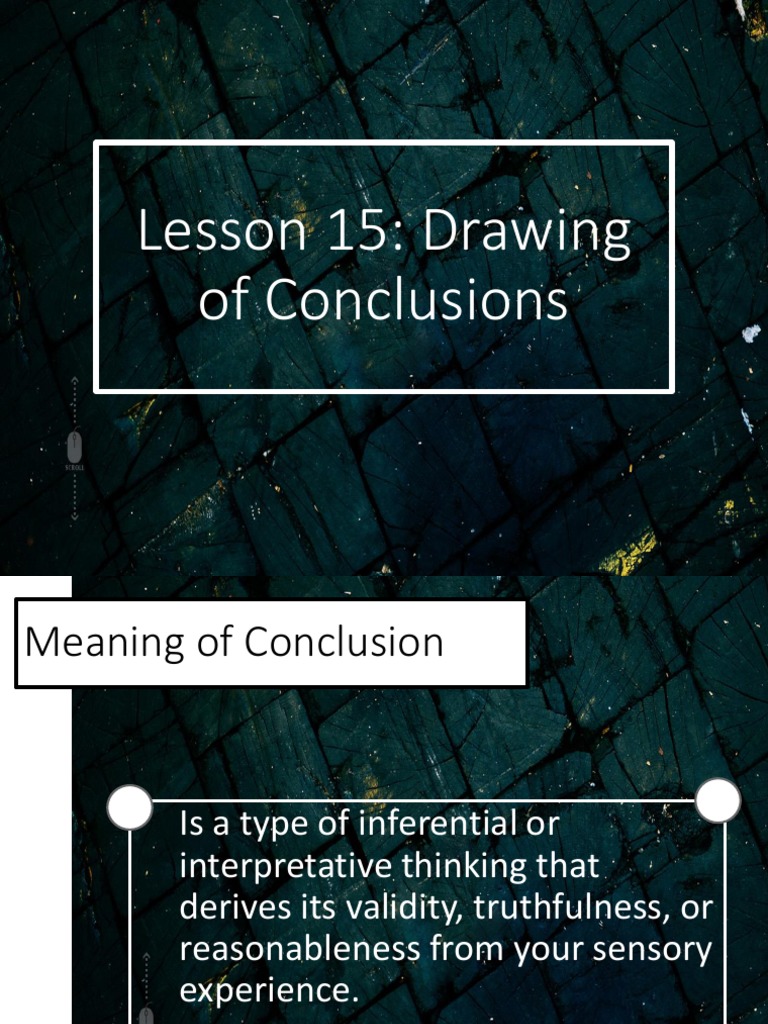 Drawing Conclusions | PDF | Argument | Logic