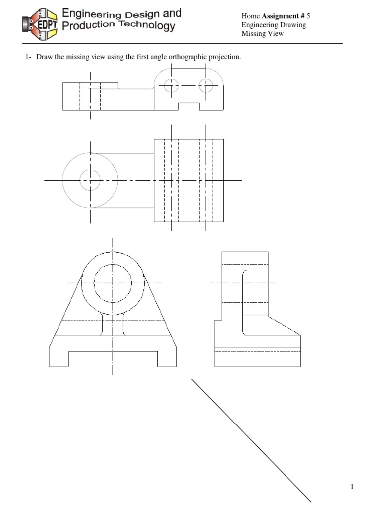 Missing View in Engineering Drawing | PDF