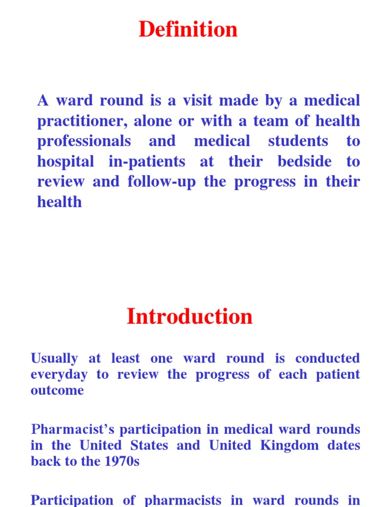 Pharmacists in Ward Rounds | PDF | Pharmacy | Medical Prescription