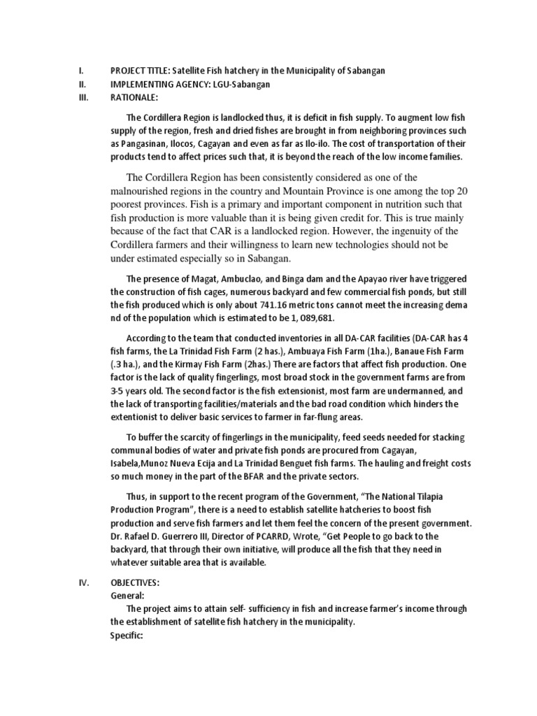 Project Proposal,,hatchery | PDF | Food And Drink | Agriculture