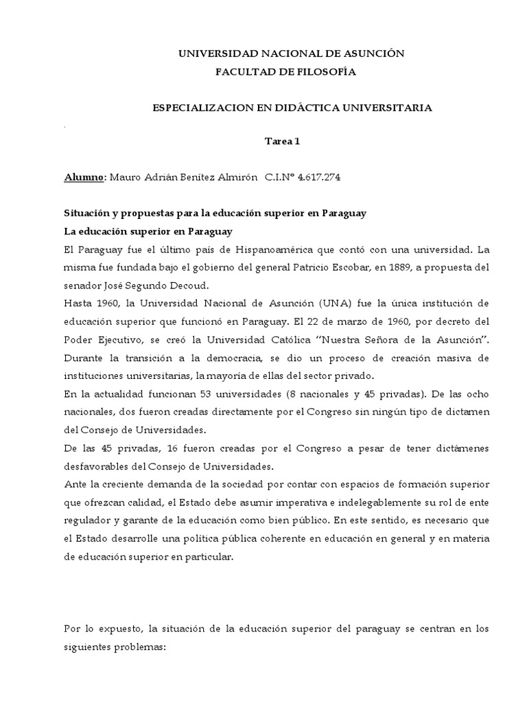 Tarea Modulo 5. | PDF | Paraguay | Universidad