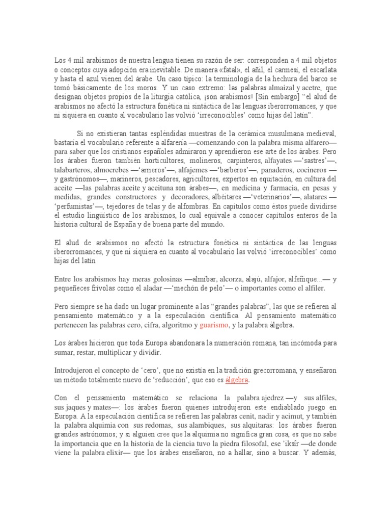 La Influencia Árabe en el Español | PDF | Arábica | Verbo