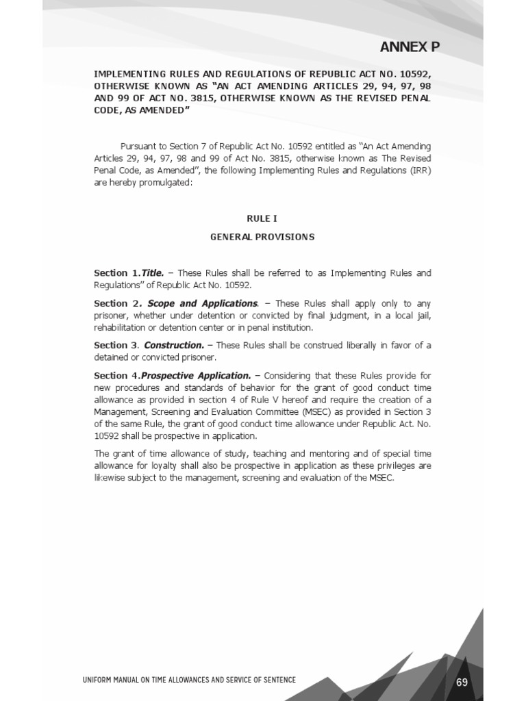 GCTA Law Implementing Rules and Regulations | PDF | Remand (Detention ...