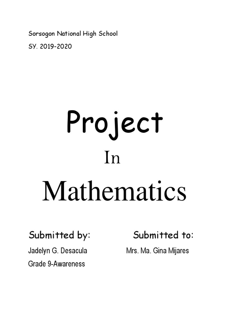 Project Mathematics: Submitted By: Submitted To | PDF