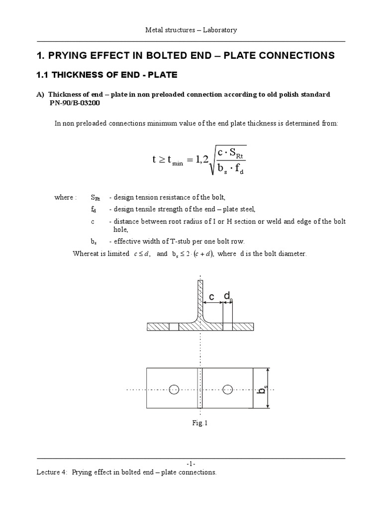 Prying Action | PDF | Yield (Engineering) | Screw