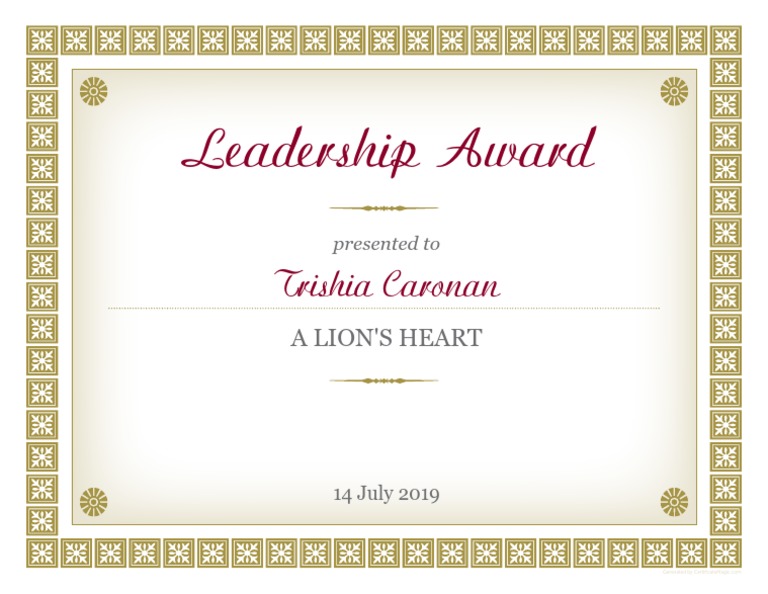 Leadership Award for Trishia Caronan | PDF