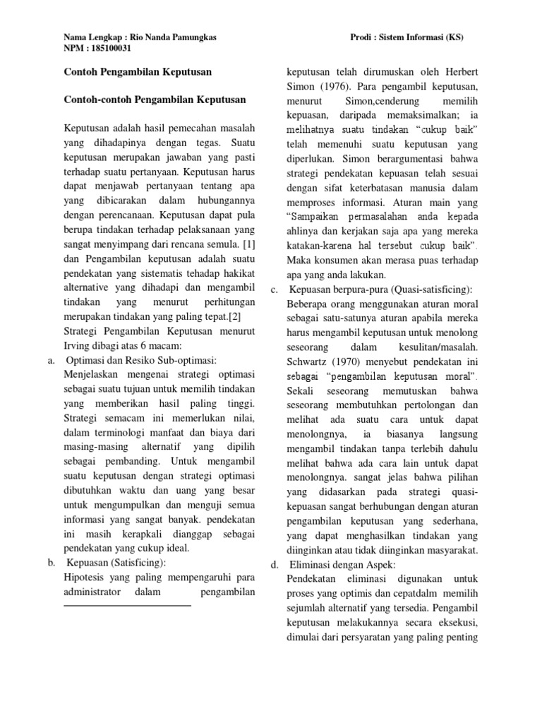 Pengambilan Keputusan Pdf