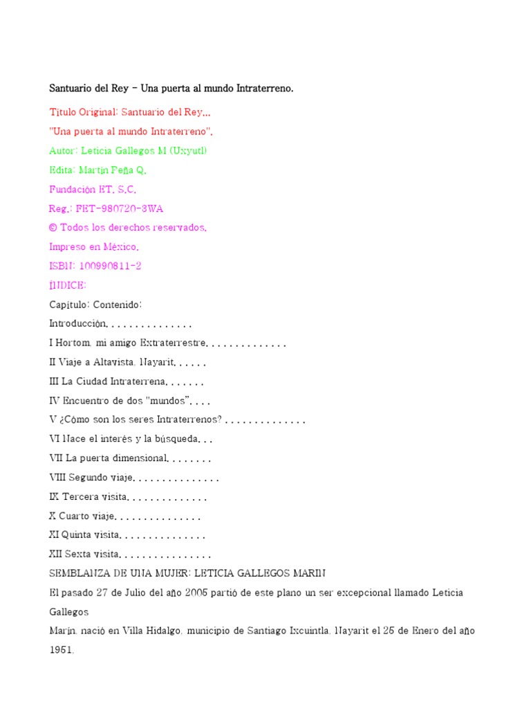 Santuario Del Rey - Leticia Gallegos | PDF | Homo Sapiens | Fe