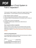 4 Points System Fabric Inspection in Garment Industry | PDF | Textiles ...