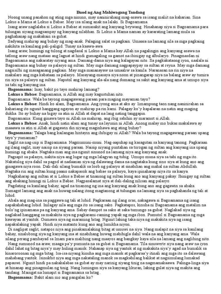 Buod NG Ang Mahiwagang Tandang | PDF