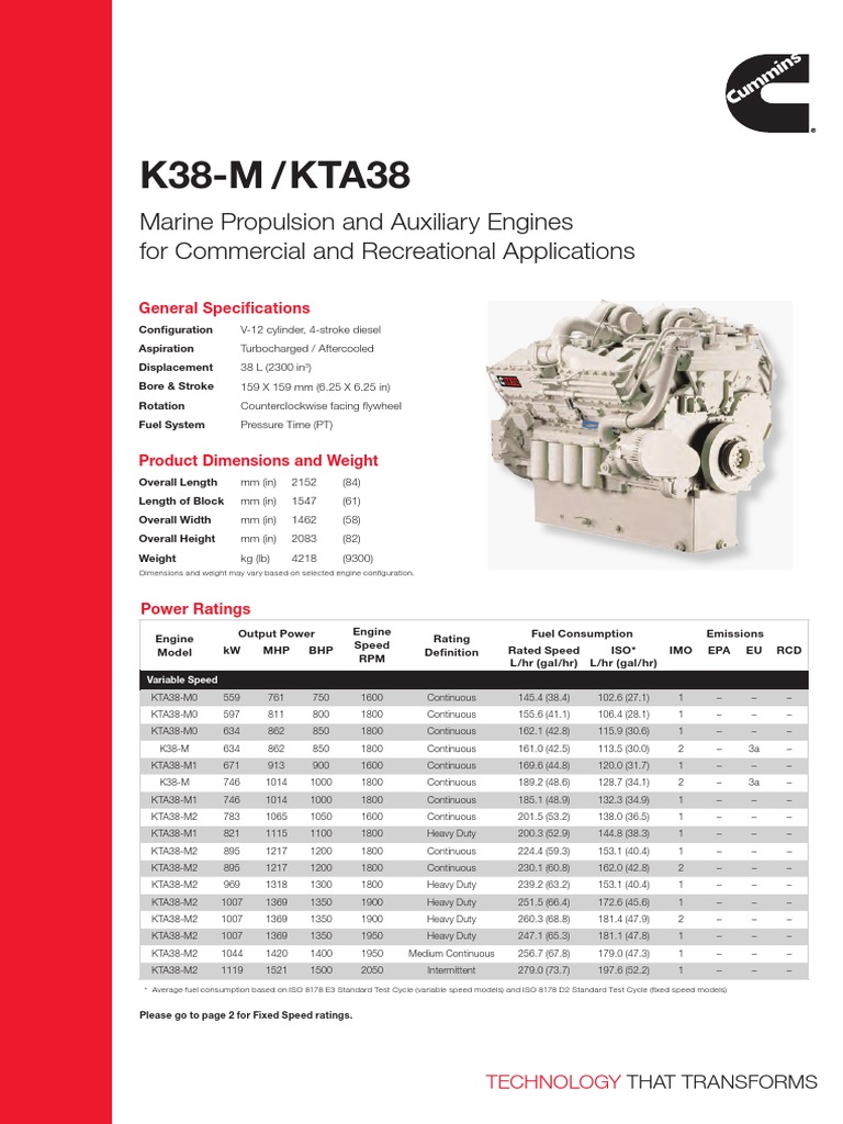 K38 Brochure | PDF | Engines | Cummins