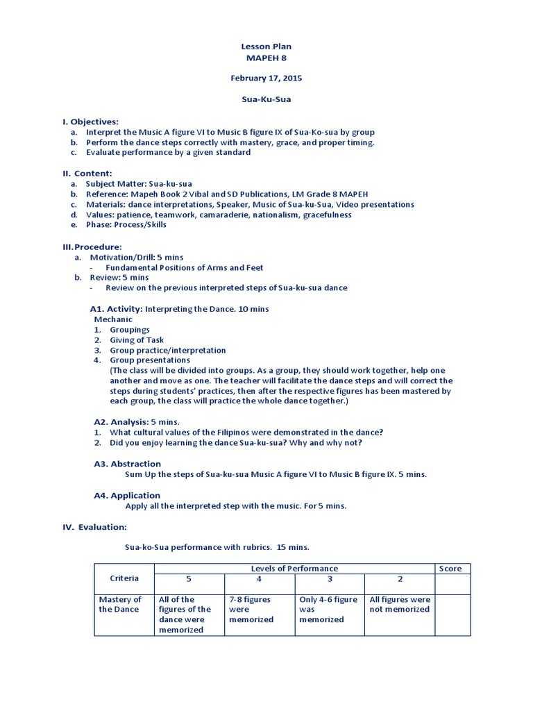 4a's Sua-ko-Sua | PDF | Dances | Rhythm