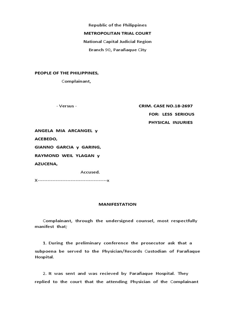 Metropolitan Trial Court | PDF