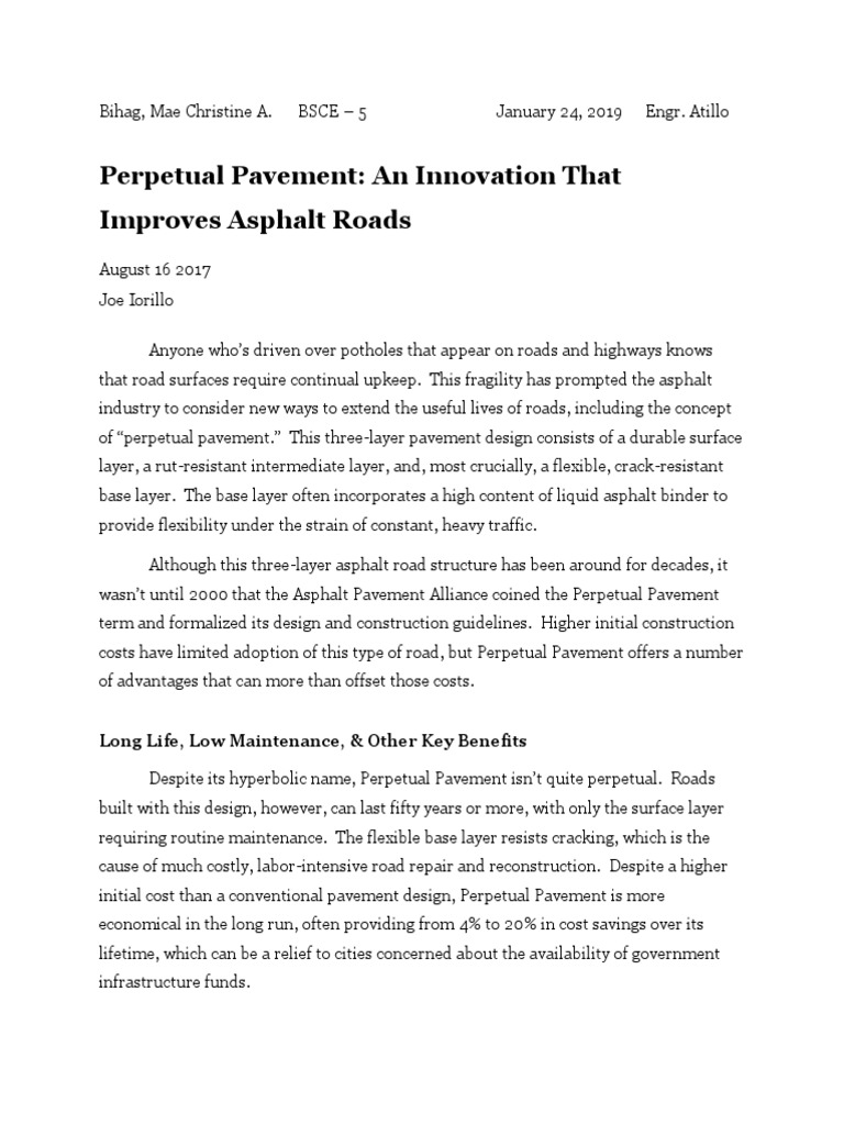 Perpetual Pavement: Long-lasting Asphalt Solutions | PDF