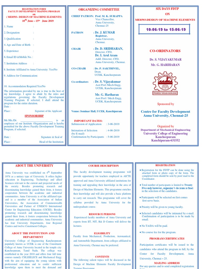 FDP - Dme Brochure | PDF | University | Engineering