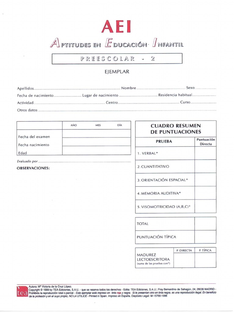 Cuadernillo AEI PDF | PDF