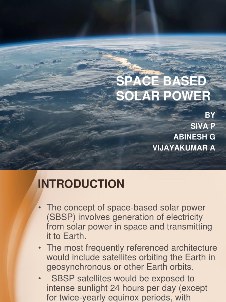 Space Based Solar Power | PDF | Solar Power | Microwave