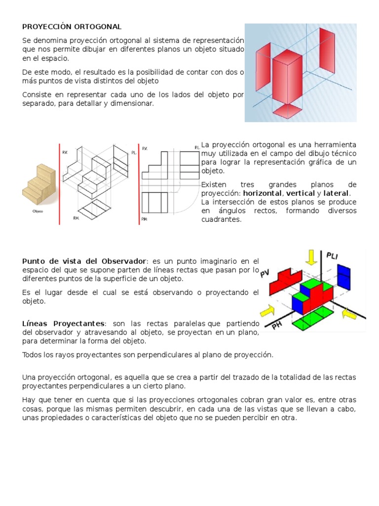 Proyección Ortogonal en Dibujo Técnico | PDF | Geometría | Espacio