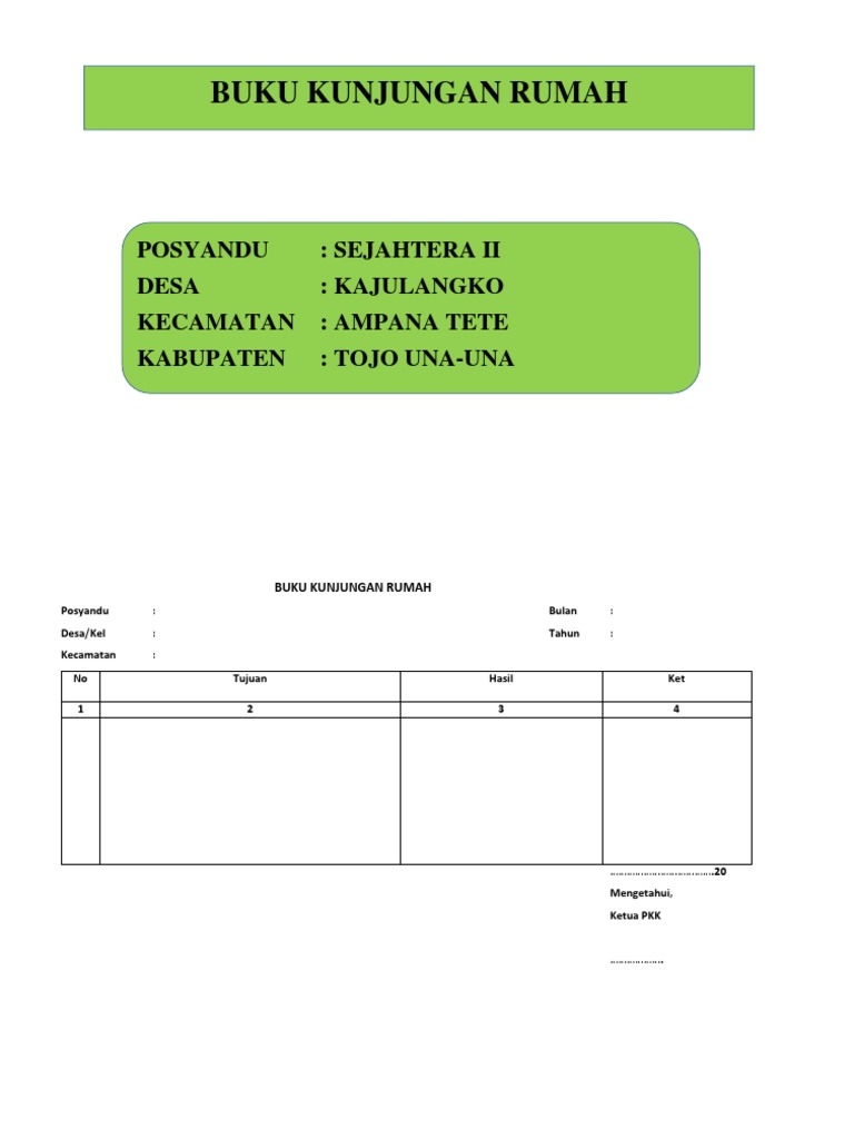 Buku Kunjungan Rumah | PDF