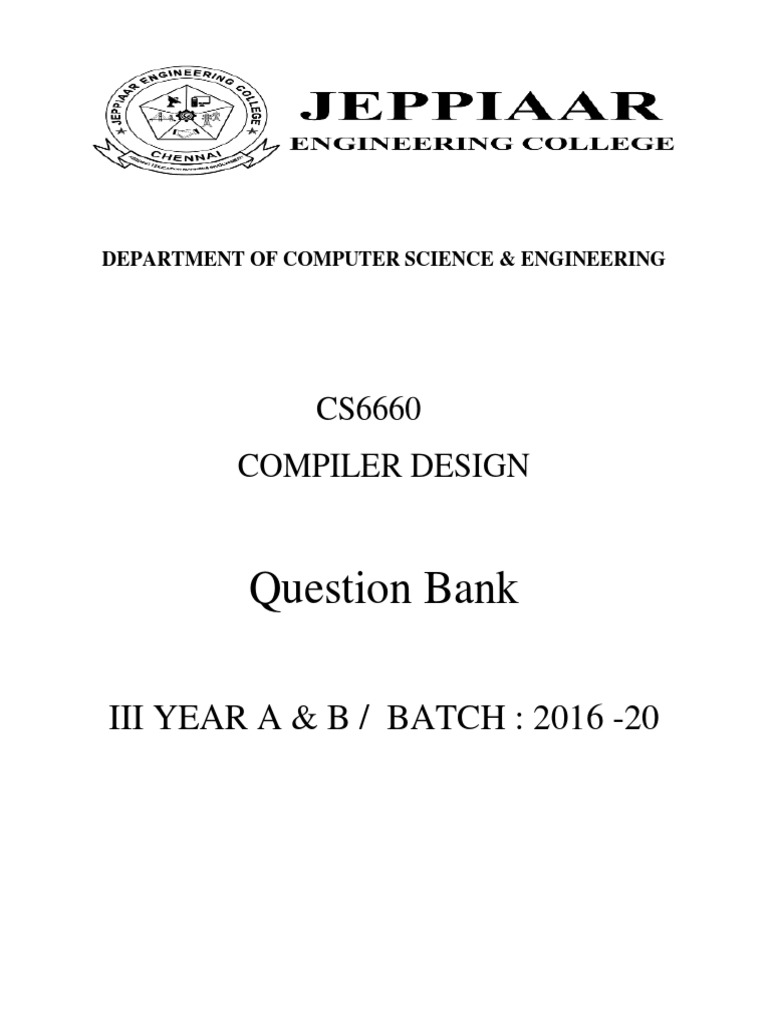 III Year Vi Sem Cs6660 Compiler Design | PDF | Parsing | Compiler