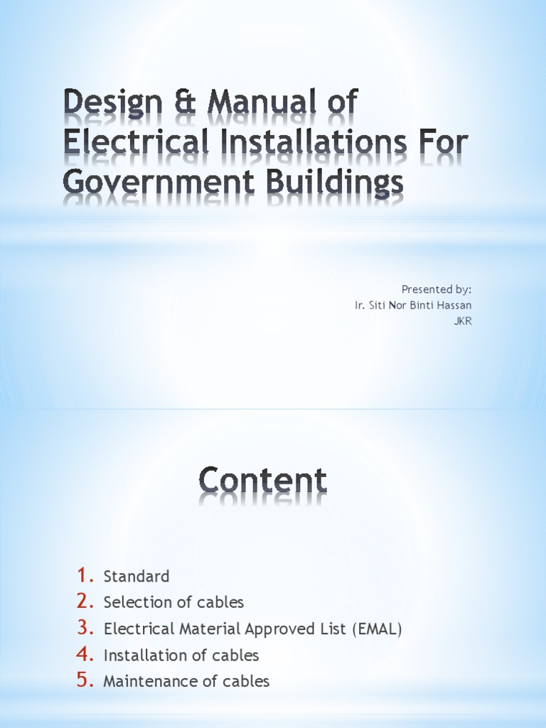 3 JKR Design and Manual of Electrical Installations PDF | PDF | Electrical Wiring | Electrical ...