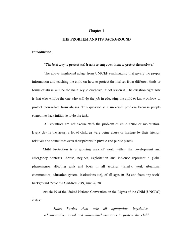 Child Protection Policy Thesis PDF | PDF | Child Abuse | Conflict ...