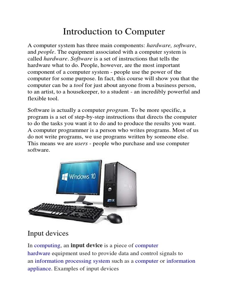 Computer System Components Explained | PDF | Input/Output | Computer ...