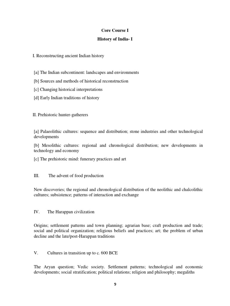 History of India Syllabus | PDF | Archaeology