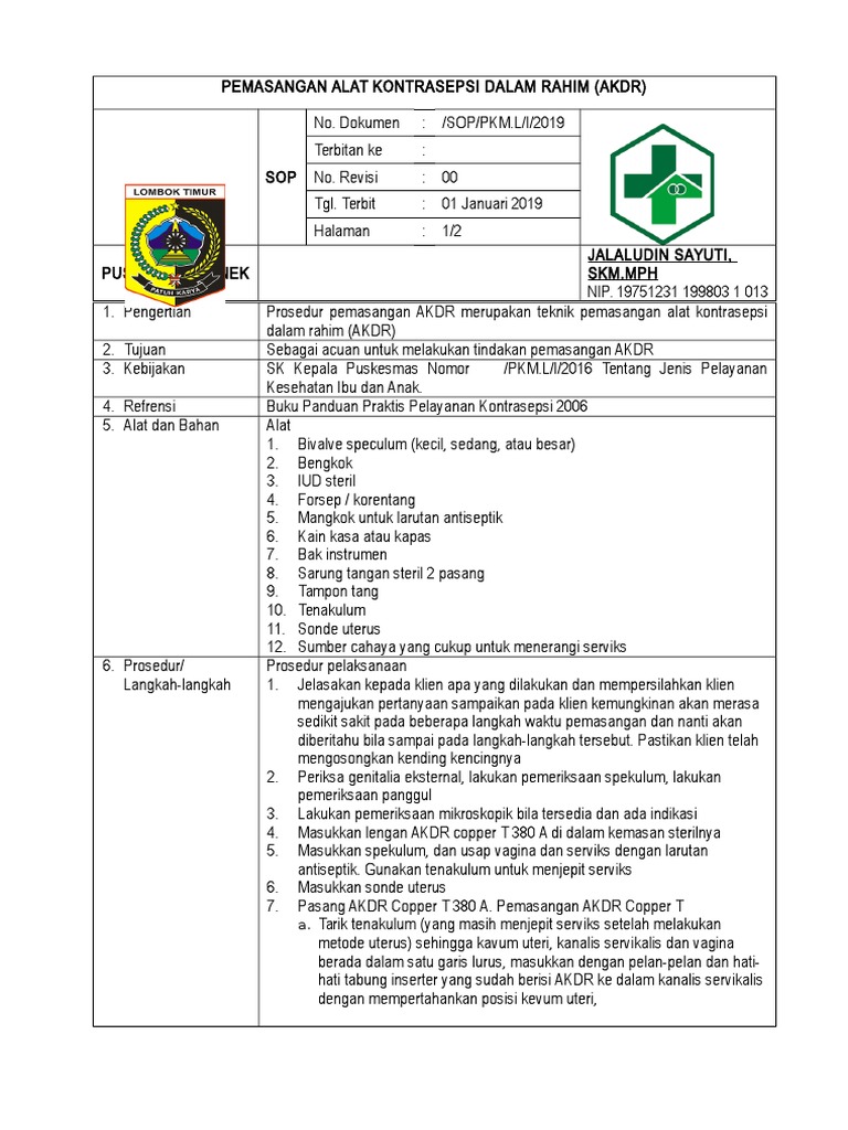 Sop Pemasangan Akdr | PDF