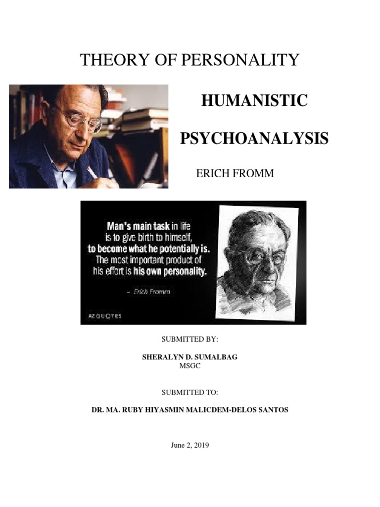 Theory of Personality: Humanistic Psychoanalysis | PDF | Erich Fromm | Free Will