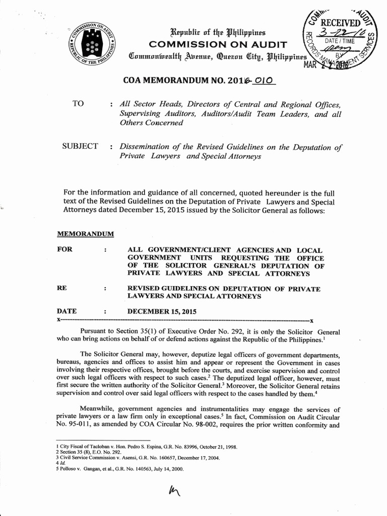 Coa M2016-010 | PDF | Practice Of Law | Solicitor