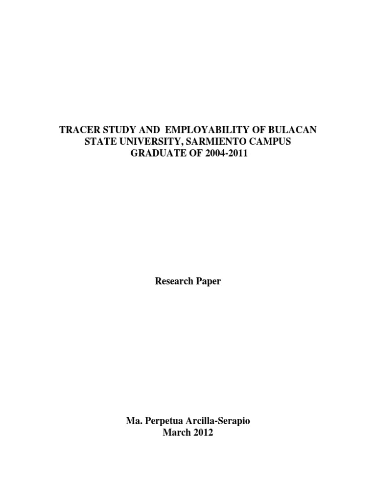 Tracer Study: BSU Sarmiento Graduates | PDF | Employment | Human Capital