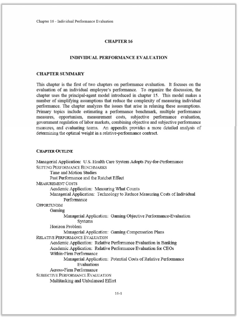 Chapter 16 Individual Performance Evaluation | PDF