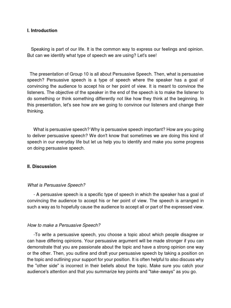 Persuasive Speech | PDF | Persuasion | Morality