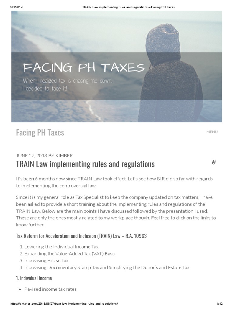 TRAIN Law Implementing Rules and Regulations - Facing PH Taxes | PDF ...