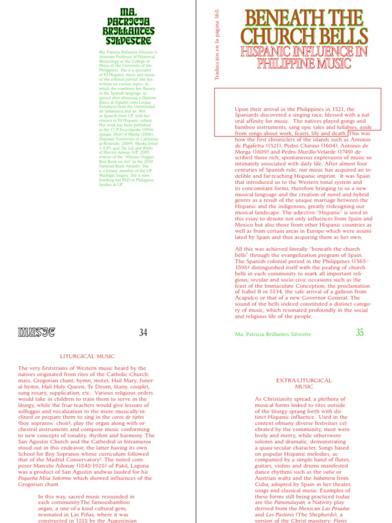 Beneath The Church Bells Hispanic Influence in Philippine Music | PDF ...