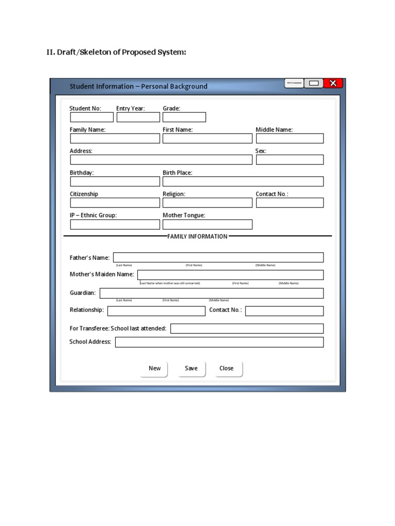 Student Information - Personal Background: II. Draft/Skeleton of ...