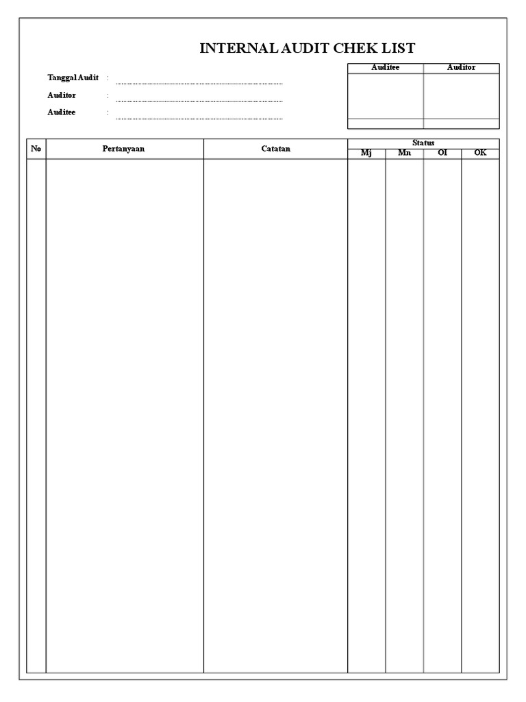MR-13 Internal Audit Check List | PDF