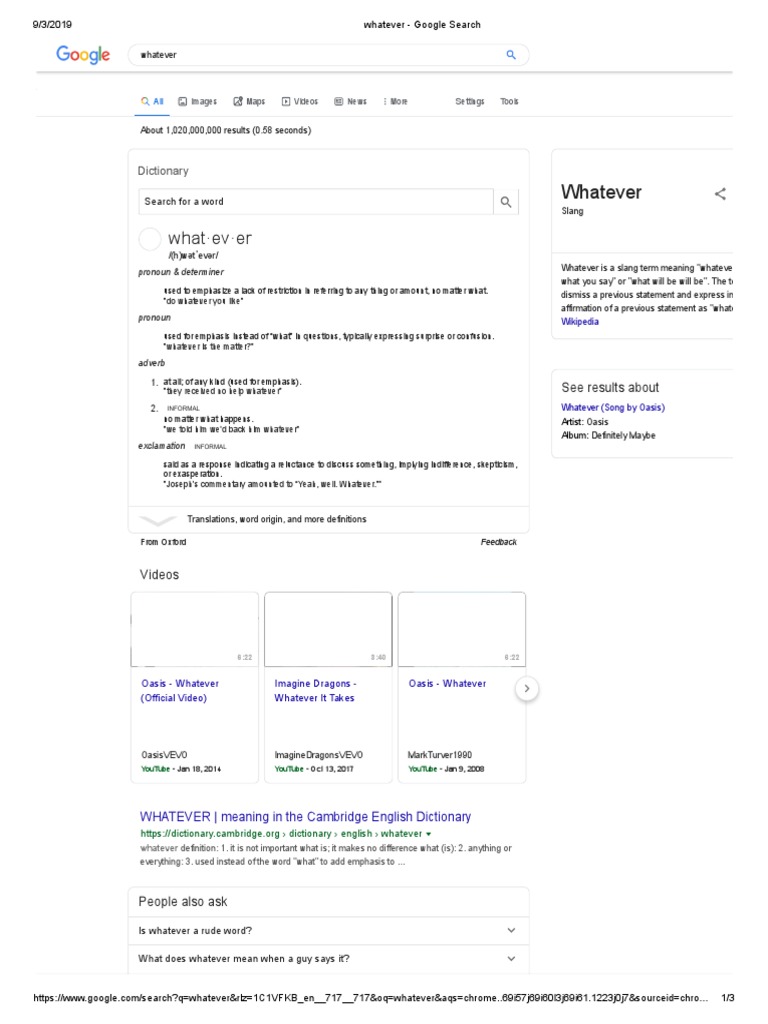 Whatever - Google Search PDF | PDF | Dictionary | Definition
