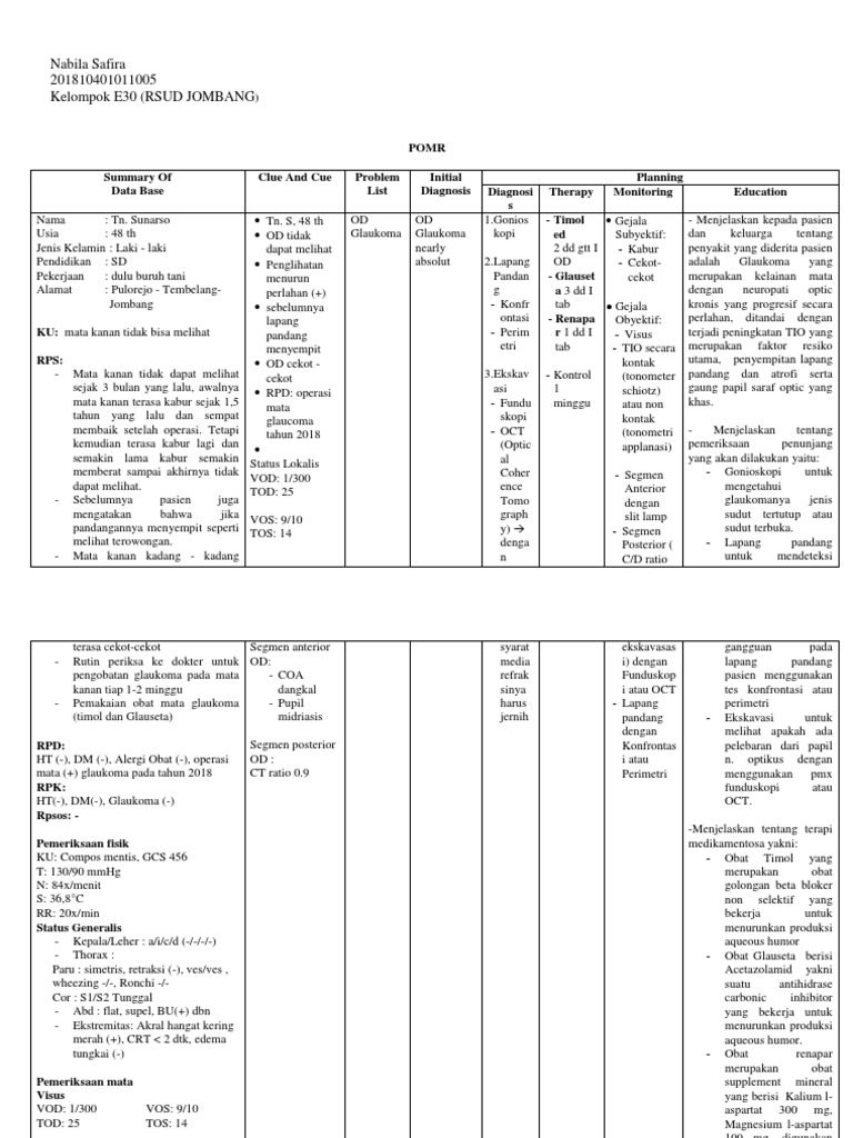 POMR Glaukoma 1 | PDF