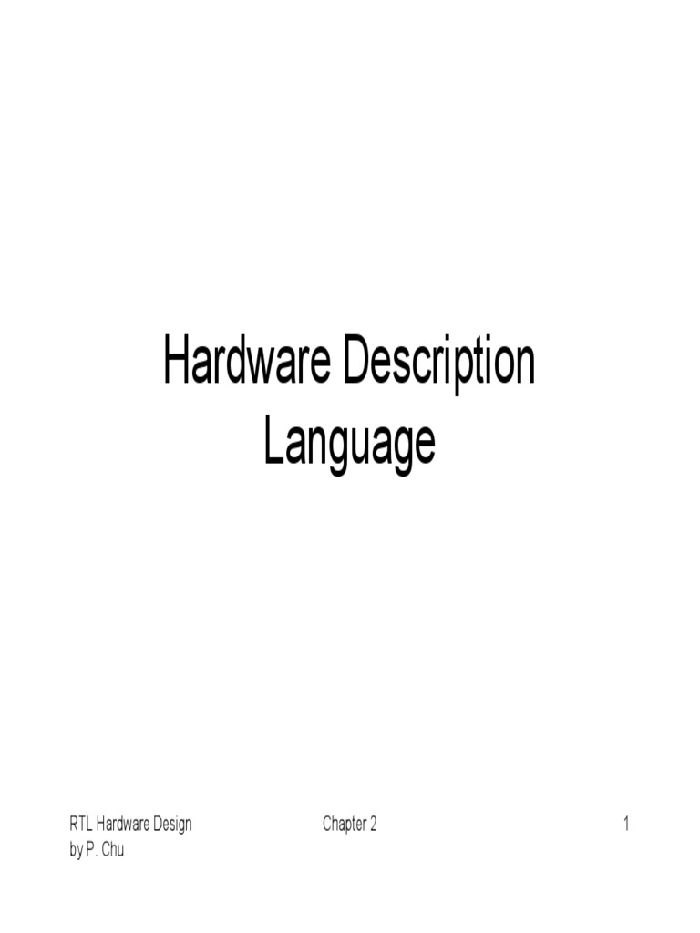 Hardware Description Language: RTL Hardware Design by P. Chu 1 | PDF | Vhdl | Hardware ...