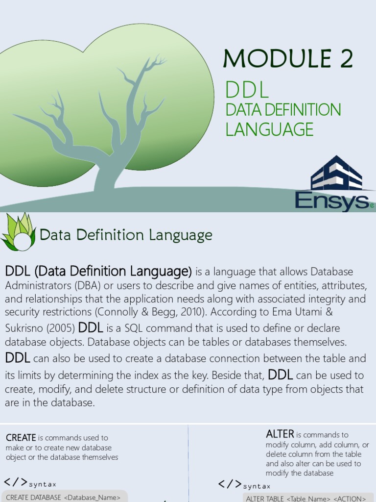 Module-2 DDL Poster | PDF | Scientific Modeling | Databases
