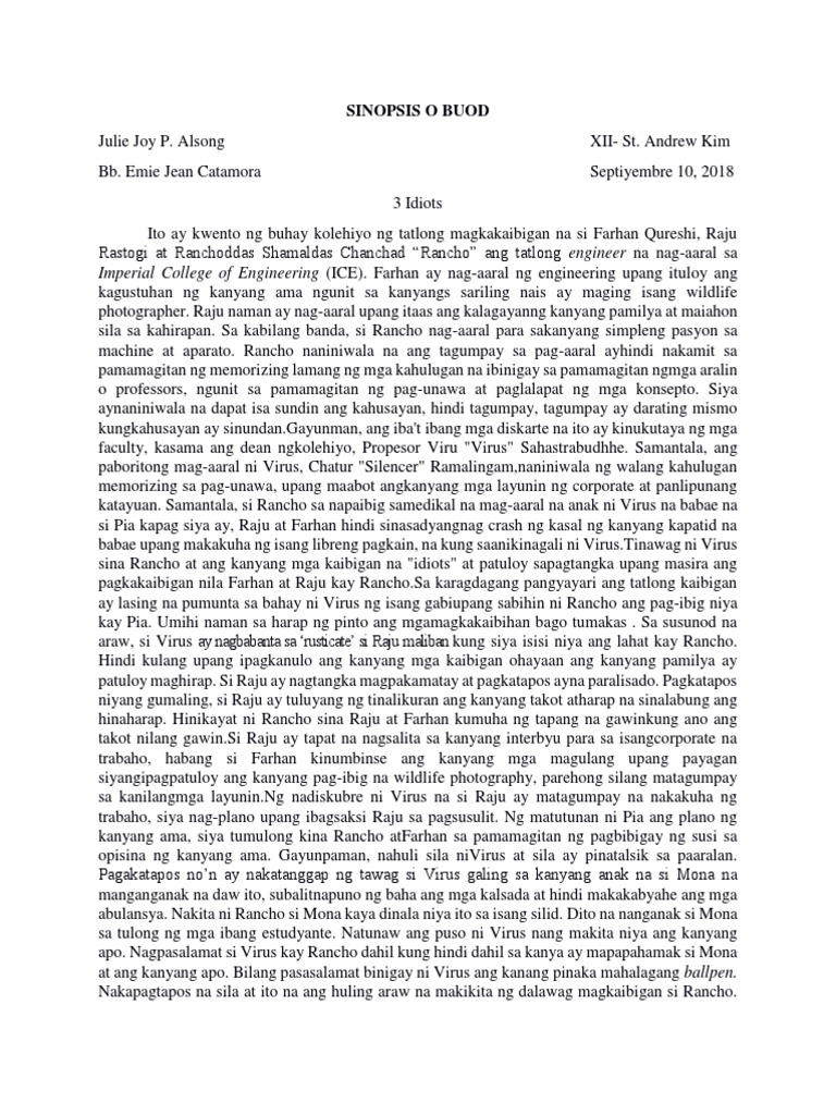 Sinopsis o Buod | PDF