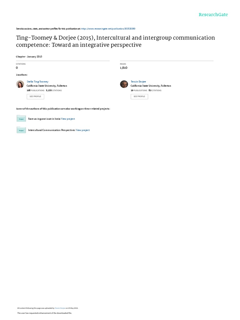 Ting ToomeyDorjee2015 | PDF | Cross Cultural Communication | Social Group