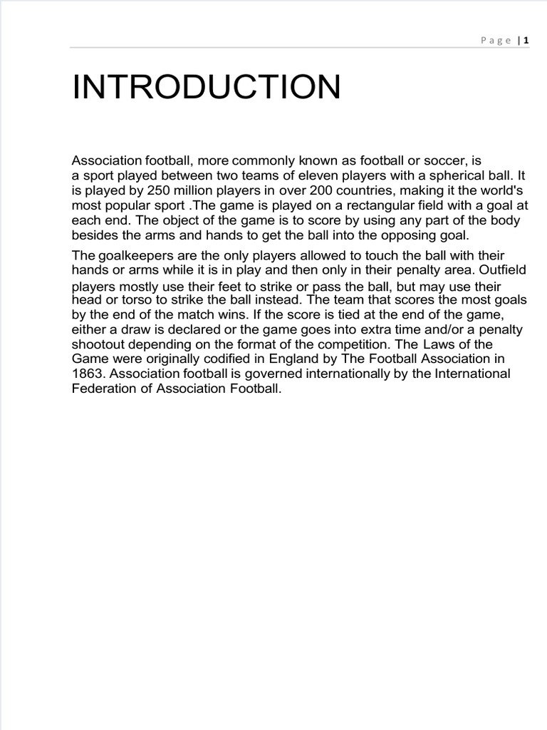 Vdocuments - MX Physical Education Project On Football | PDF ...