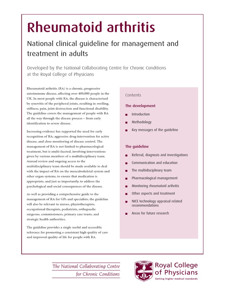 RCP Rhematoid Flyer | Download Free PDF | Arthritis | Rheumatoid Arthritis