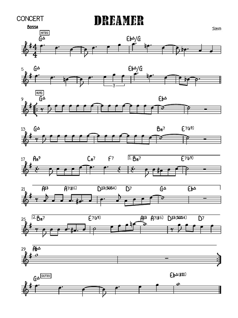 Dreamer Concert Lead Sheet | PDF
