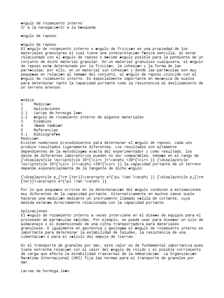Angulo de Reposo | Descargar gratis PDF | Ingeniería mecánica ...