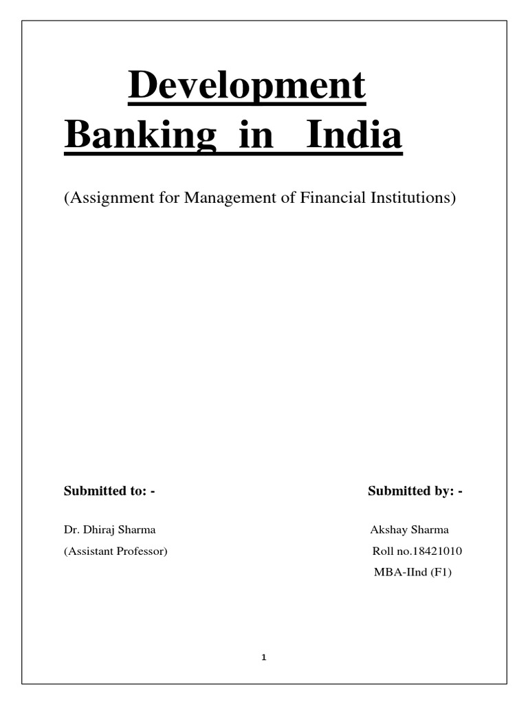 Development Banking in India | PDF | Banks | Economic Development