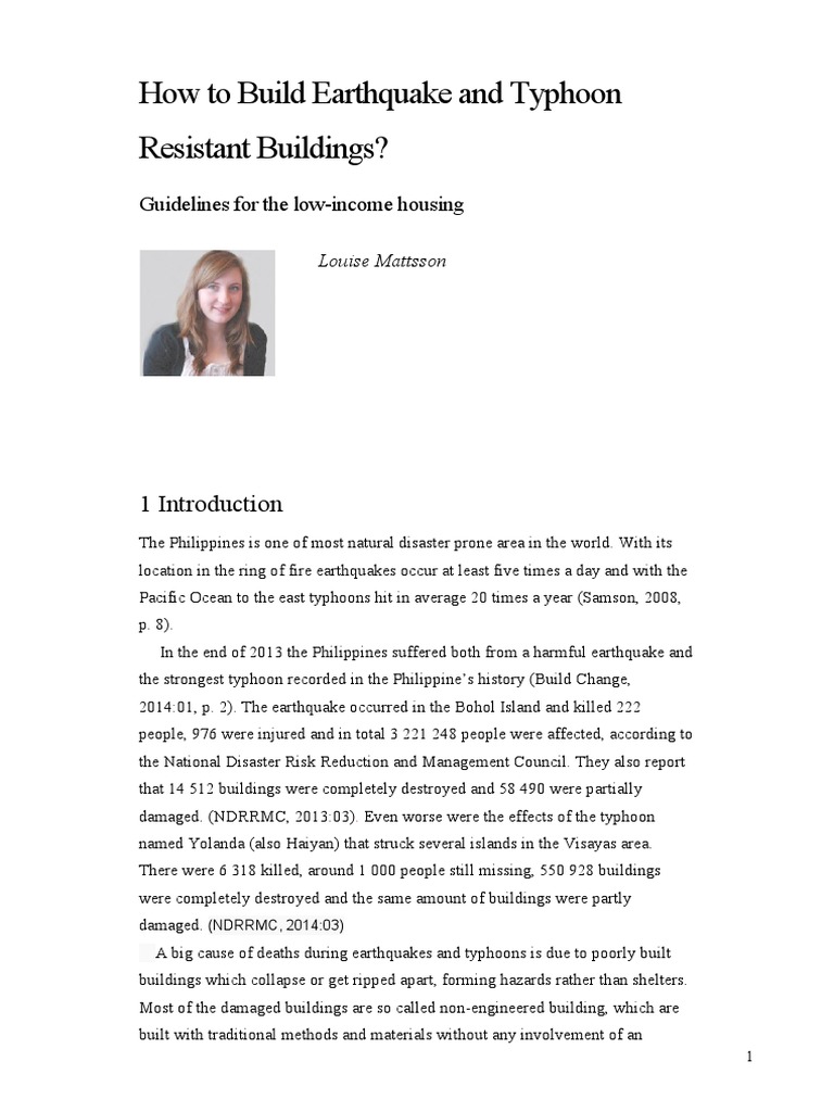 How To Build Earthquake and Typhoon Resistant Buildings - Louise ...